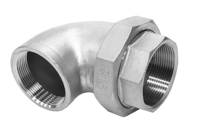 BSP Female 90 Deg Elbow Union Cone Seat 150lb 316 Stainless Steel Pipe ...