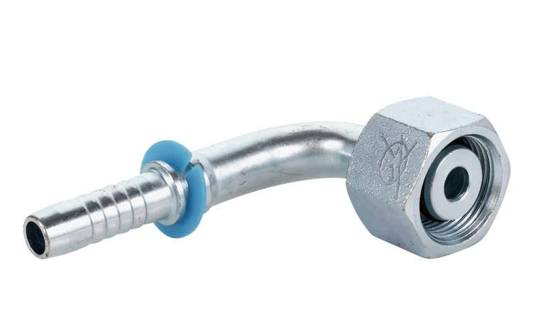 Metric Light Female Swept 90 Deg Hydraulic Hose Inserts C/W O-Ring ...