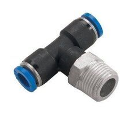 NPT Male Centre Leg Tee Stud x Tube Metal Pneumatic Push-In Fitting ...