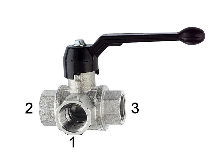 Riegler 103379 3-Way Ball Valve Standard L-Hole Nickel-Plated Brass ...