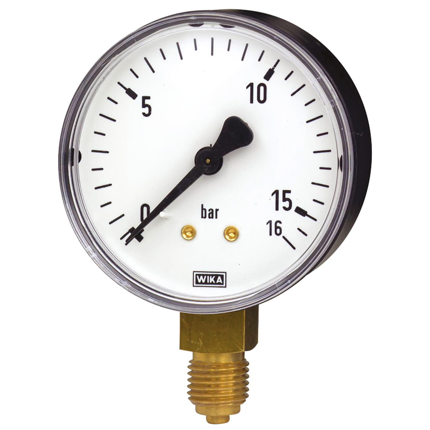 Wika WG63-14B-28BAR - 0-28 BAR 63mm Face 1/4" BSP Bottom Pressure Gaug ...